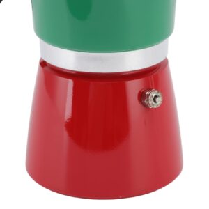 YYQTGG Stovetop Moka Pot, Moka Pot Classic Stovetop Espresso and Coffee Maker for Travel, Espresso Cup Moka Pot Stovetop Espresso Maker(Green Red, No. 6 Pot 300ML)