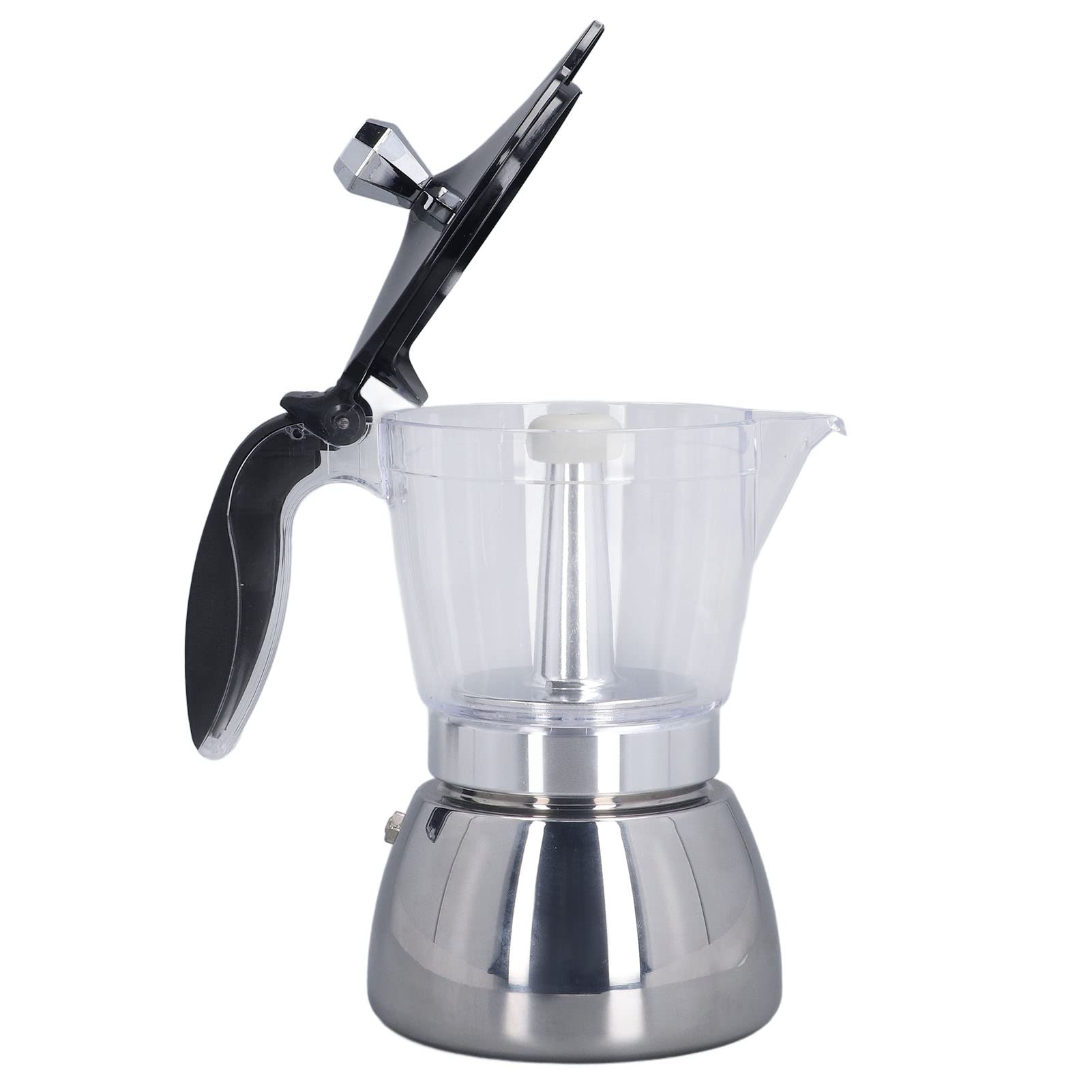 Sutinna Moka Pot, 6 Cup Coffee Making Pot for Home, Stovetop Maker for Great Flavored Strong, Clear ABS Top, default