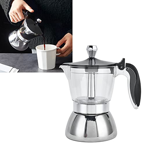 Coffee Maker 200 Ml Capacity Moka Pot Transparent Design Thickened Widened Design Used To Make Popular Delicious Coffee Recipes Ignition