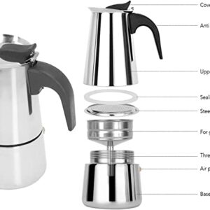 Italian Stainless Steel Coffee Maker Moka Pot: Stovetop Espresso Coffee Maker Moka Pot