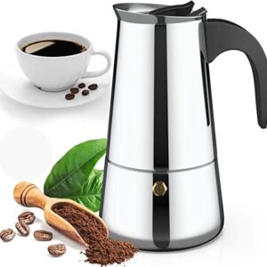 Italian Stainless Steel Coffee Maker Moka Pot: Stovetop Espresso Coffee Maker Moka Pot