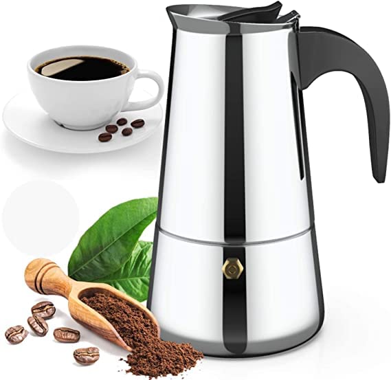 Italian Stainless Steel Coffee Maker Moka Pot: Stovetop Espresso Coffee Maker Moka Pot