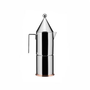 alessi la conica espresso coffee maker, 6 cup, silver