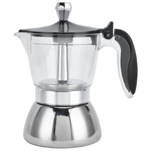 plplaaoo stovetop espresso and coffee maker,moka pot,glass-top stovetop espresso moka pot stovetop espresso maker,stainless steel coffee maker stovetop moka pot coffee maker kitchen supplies, sto