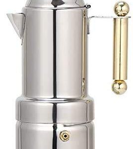 Stovetop Espresso Maker - Stainless Steel Express Coffee Maker Moka Pot Easy to Operate & Quick Cleanup Pot for Home Office with Safety Valve 4 Cups(50ml/Cup) Italian Design for Cappuccino Latte