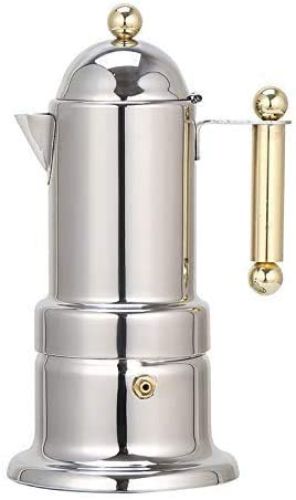 Stovetop Espresso Maker - Stainless Steel Express Coffee Maker Moka Pot Easy to Operate & Quick Cleanup Pot for Home Office with Safety Valve 4 Cups(50ml/Cup) Italian Design for Cappuccino Latte