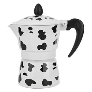 dpofirs aluminium coffee pot - coffee maker - milk cow color moka pot - for home,office coffee(3 cups milk cow color 150ml)