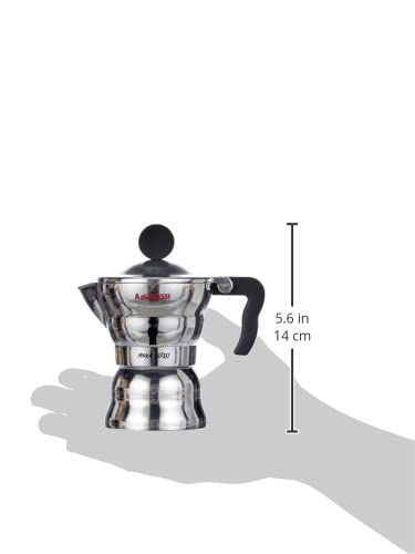 Alessi AAM33 by Alessandro Mendini Stovetop Espresso Maker, 1 Cup, Black