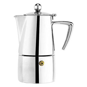 cuisinox milano stainless steel stovetop moka pot espresso coffee maker, 10 cup