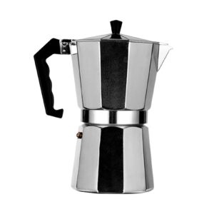 Rengu Italian Coffee Maker, Non Deformation Modern Slender Shape Streamlined Grip Fine Workmanship Moka Pot for Household (6 cups 300ML)