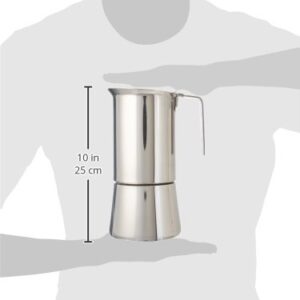 ILSA 122-10, Stainless Steel Stove-Top Espresso Maker, 10- cup