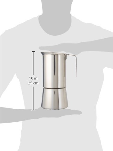 ILSA 122-10, Stainless Steel Stove-Top Espresso Maker, 10- cup