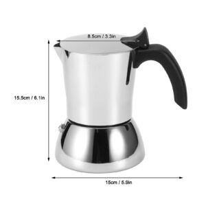 Yosoo Stovetop Espresso Coffee Maker Mocha Pot Extraction Kettle 304 Stainless Steel Kitchen Tools for Home Coffee Shop Use