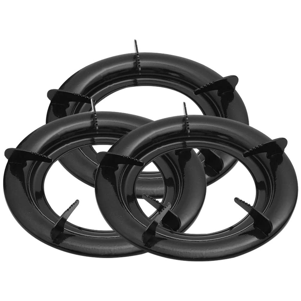 Hemoton Wok Support Ring 3pcs Cast Iron Wok Rack Replacement Round Range Stove Gas Pans for Ge Gas Ranges