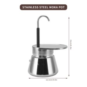 Gugxiom Stainless Steel Moka Pot, Mini Camping Coffee Percolator, Classic Italian Style Stainless Steel Coffee Pot, Light and Resistant, for Outdoor Camping