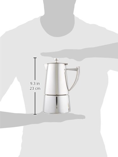 CUISINOX Stainless Steel 6-Cup Moka Pot Espresso Coffee Maker and 6 Roma Espresso Cups, 7-Piece Set