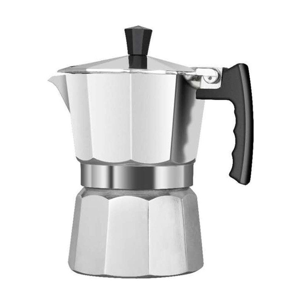 Cusstally Latte Coffee Maker Italian Moka Espresso Cafeteira Percolator Pot Stovetop Coffee Maker 150Ml Silver