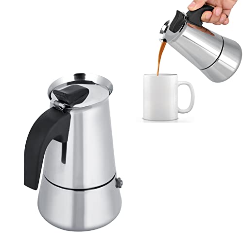 YUYTE Moka Stovetop Espresso Maker Italian Style Cup Stainless Steel Coffee Pot Moka Espresso Maker Mocha Pot Coffee Brewing Tool