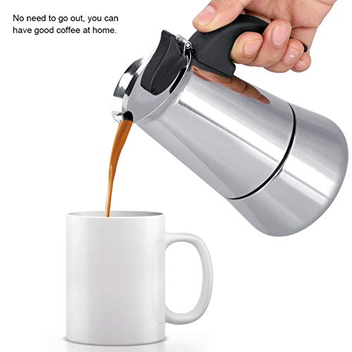 YUYTE Moka Stovetop Espresso Maker Italian Style Cup Stainless Steel Coffee Pot Moka Espresso Maker Mocha Pot Coffee Brewing Tool