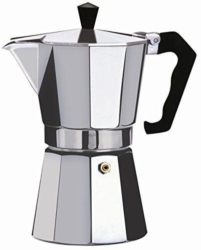 Wee's Beyond 7526-09 Brew-Fresh Aluminum Espresso Maker, 9 Cup, Silver