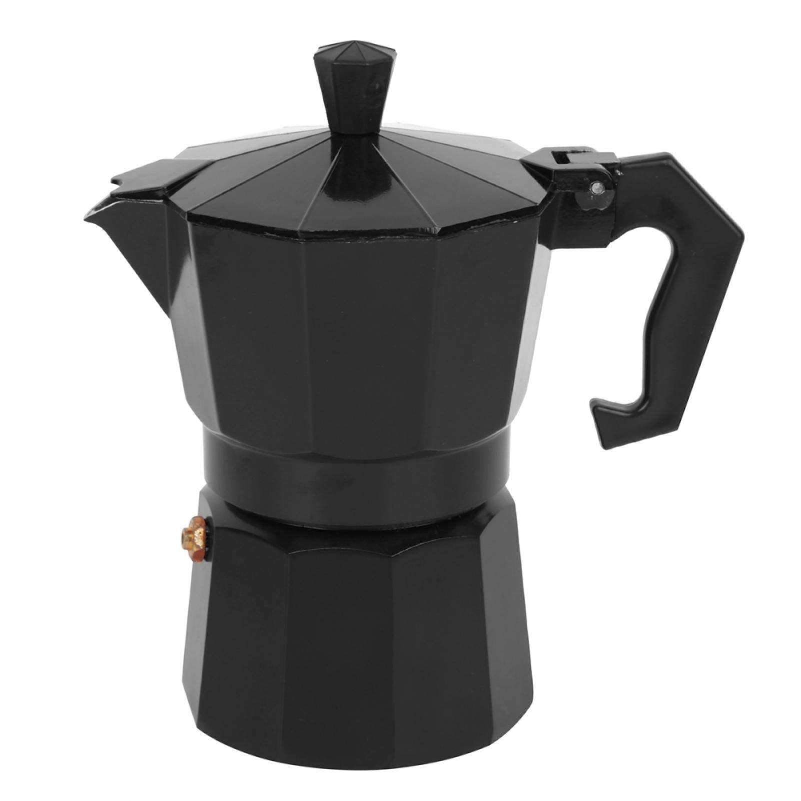 Emoshayoga 300ML 6-Cup Capacity Moka Pot Coffee Supplies Coffee-Making Tool Made of Aluminum for Home and Office(Black)