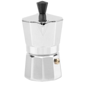 1 Cup Moka Pot, Aluminum Espresso Coffee Maker Stovetop Home Office 50ml Silver