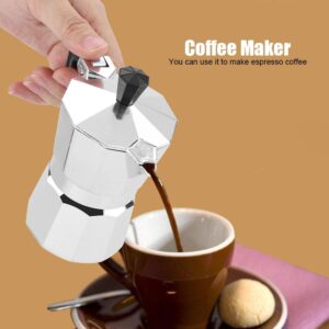 1 Cup Moka Pot, Aluminum Espresso Coffee Maker Stovetop Home Office 50ml Silver