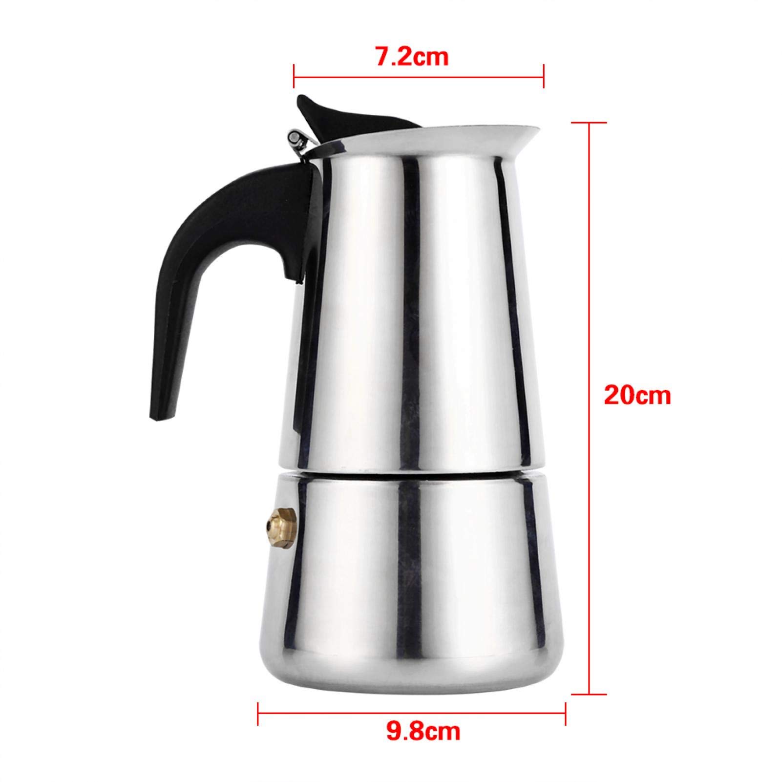 HENGHUAsm Mocha Pot,100ml/200ml/300ml/450ml Stainless Steel Mocha Pot,Moka Pot Coffee Maker,It Is Sturdy And Durable.,For Using In Home Or Office Use (300ml)