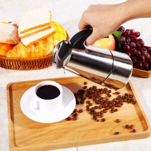 HENGHUAsm Mocha Pot,100ml/200ml/300ml/450ml Stainless Steel Mocha Pot,Moka Pot Coffee Maker,It Is Sturdy And Durable.,For Using In Home Or Office Use (300ml)