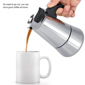 Haofy Portable Stainless Steel Coffee Pot Moka Maker Mocha Pot Coffee Brewing Tool (100ml)