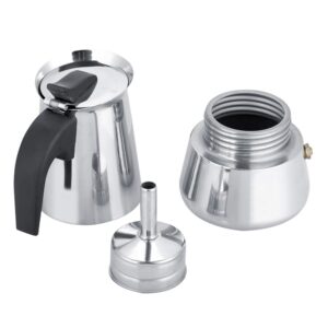 Haofy Portable Stainless Steel Coffee Pot Moka Maker Mocha Pot Coffee Brewing Tool (100ml)