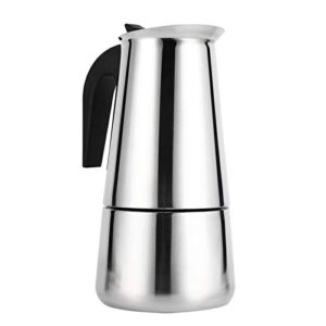 450ml stainless steel moka pot, espresso greca coffee maker, for induction gas or electric stove home office use