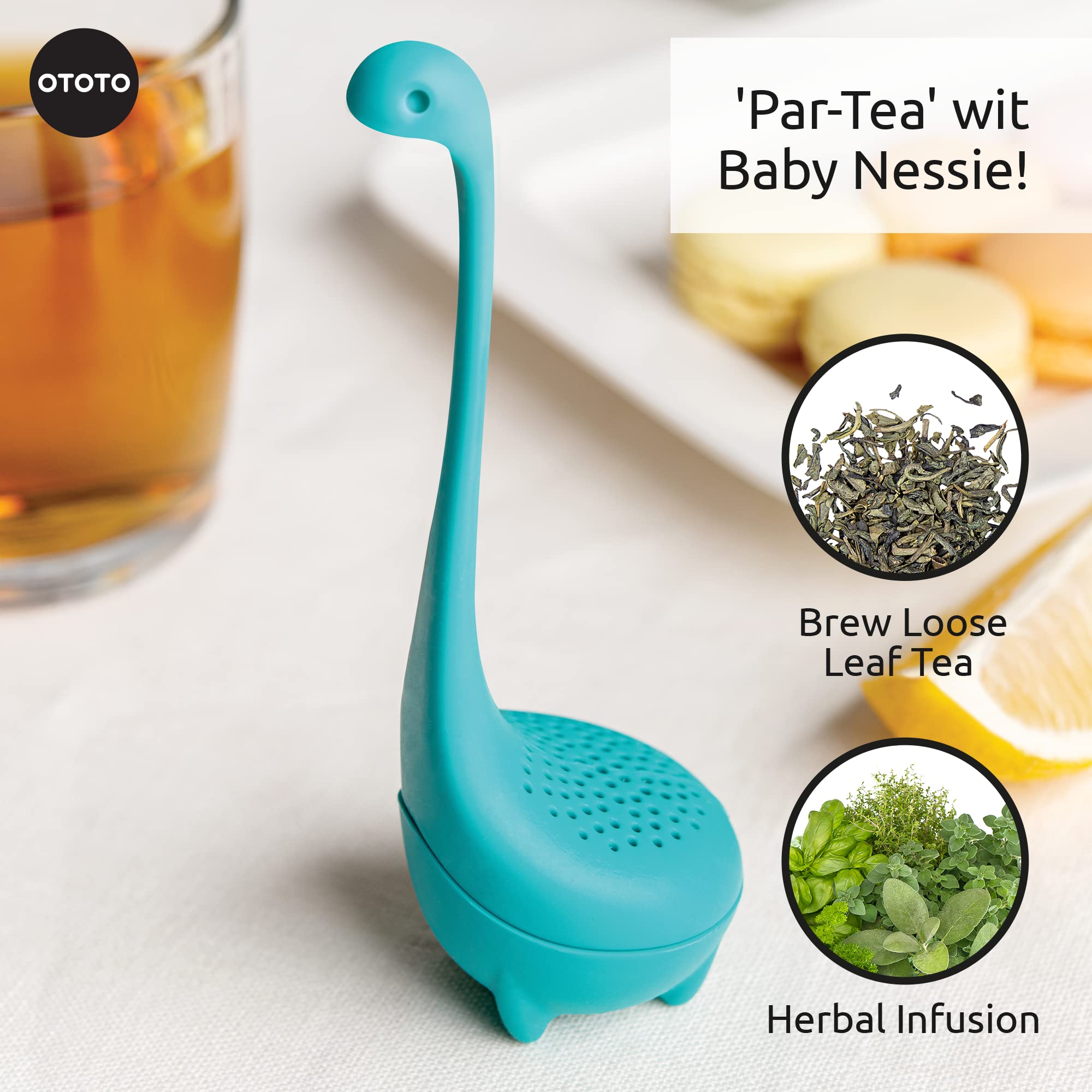 Cute Tea Infuser by OTOTO - Loose Leaf Tea Steeper, Tea Accessories, Tea Diffusers, Tea Infuser for Loose Leaf Tea, Tea Strainers, Cute Gifts, Tea Gift Set, Kitchen Gifts, Cooking Gadgets