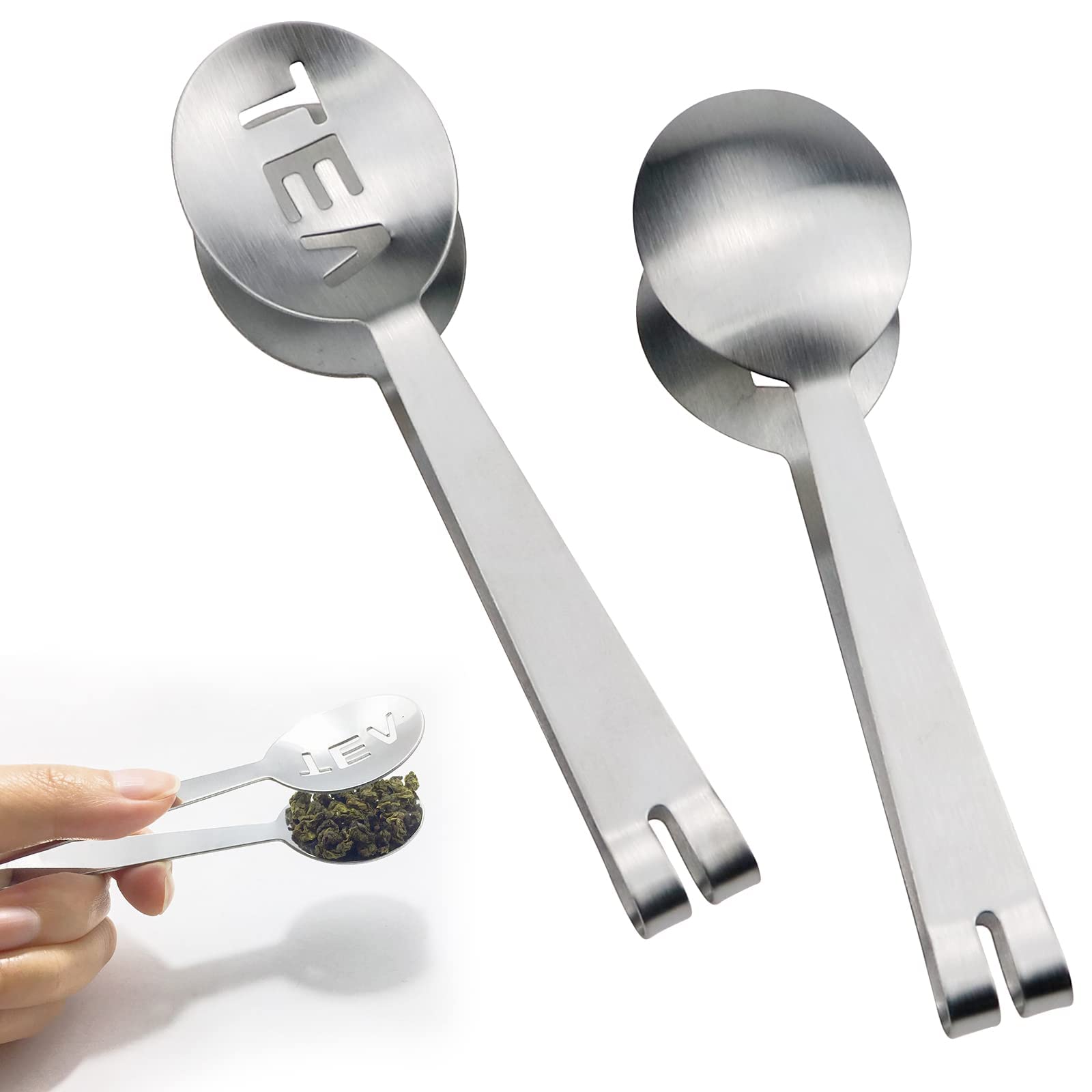 4 Pcs Tea Bag Squeezer Tongs Stainless Steel Tea Bag Strainer Teabag Tong Strainer Holder for Tea Bags Ice Sugar Cubes