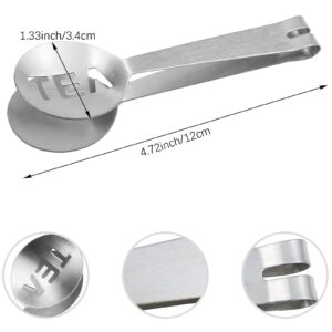 4 Pcs Tea Bag Squeezer Tongs Stainless Steel Tea Bag Strainer Teabag Tong Strainer Holder for Tea Bags Ice Sugar Cubes