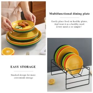 Evanda Plastic Plates Set of 12 Pieces, Dinner Plates 3 Size 6.25/7.75/9.25 inch Unbreakable Reusable Dishes for All Purpose and All Age, Microwave Safe BPA Free Dishwasher Safe