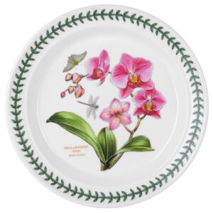 Portmeirion Exotic Botanic Garden Dinner Plate with Assorted Motifs, Round, Ceramic, Dishwasher, Microwave, & Oven Safe, 10.5 Inch, Made in England - Set of 6