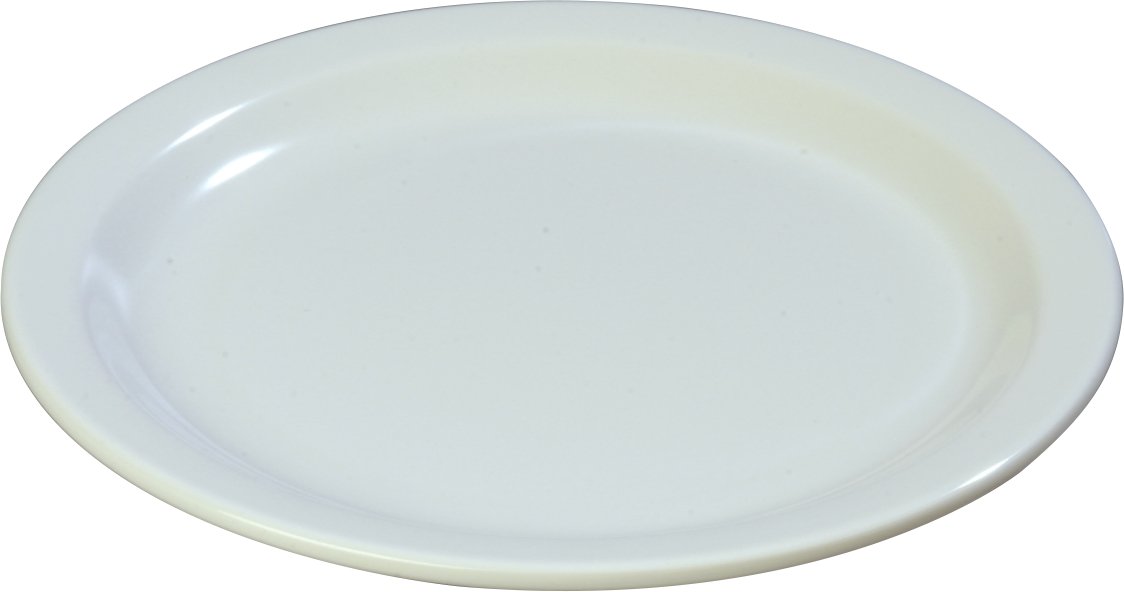 Carlisle FoodService Products Dallas Ware Reusable Plastic Plate Appetizer Plate with Rim for Buffets, Home, and Restaurants, Melamine, 5.5 Inches, White, (Pack of 48)