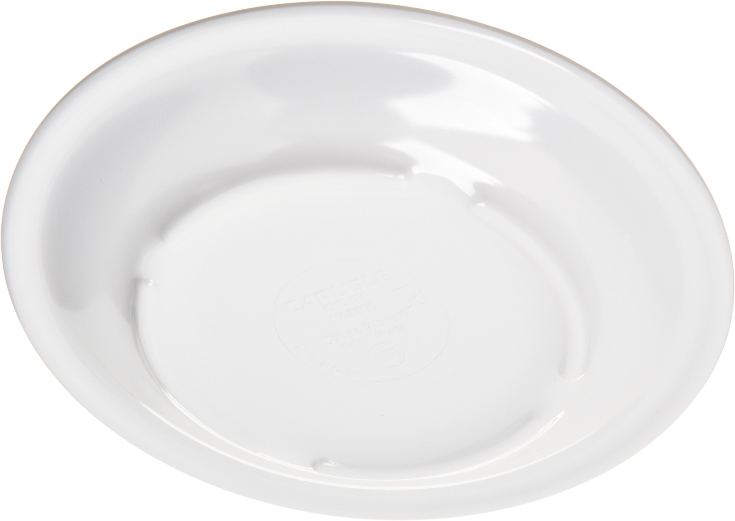 Carlisle FoodService Products Dallas Ware Reusable Plastic Plate Appetizer Plate with Rim for Buffets, Home, and Restaurants, Melamine, 5.5 Inches, White, (Pack of 48)