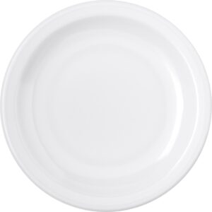 Carlisle FoodService Products Dallas Ware Reusable Plastic Plate Appetizer Plate with Rim for Buffets, Home, and Restaurants, Melamine, 5.5 Inches, White, (Pack of 48)