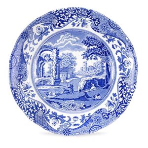 spode blue italian bread and butter plates | set of 4 | dessert and appetizer plate | small, round blue and white plate | measures 6.5 inches | dishwasher safe | made in england