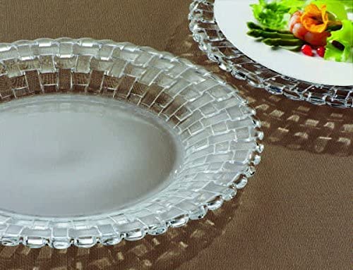 Nachtmann Bossa Nova Collection Dessert Plate, 6 Inch, Set of 2, Crystal Clear Glass, Bread & Butter Plates, Appetizer Dishes, Small, Dinnerware, Dishwasher Safe