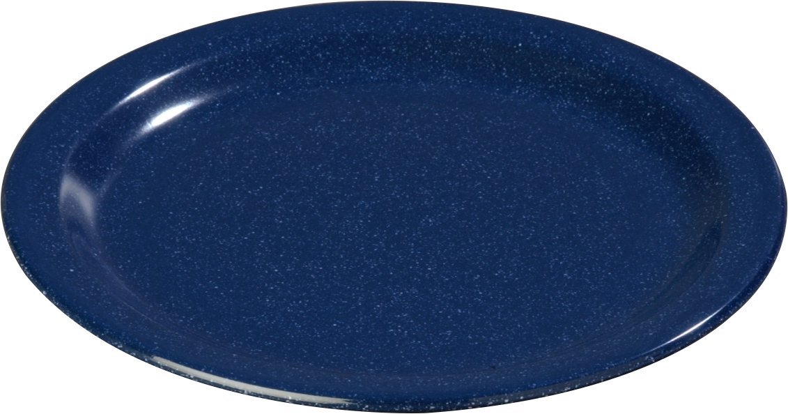 Carlisle FoodService Products Dallas Ware Reusable Plastic Plate Appetizer Plate with Rim for Buffets, Home, and Restaurants, Melamine, 5.5 Inches, Blue, (Pack of 48)