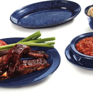 Carlisle FoodService Products Dallas Ware Reusable Plastic Plate Appetizer Plate with Rim for Buffets, Home, and Restaurants, Melamine, 5.5 Inches, Blue, (Pack of 48)