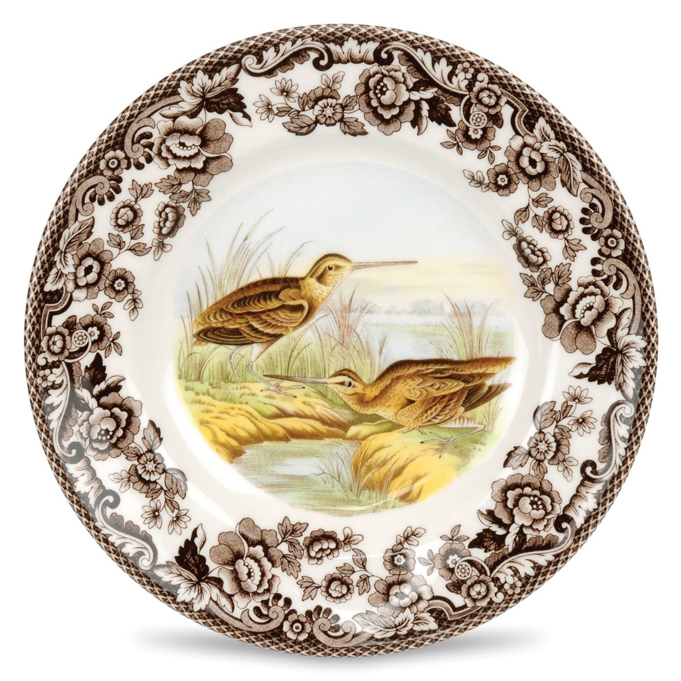 Spode Woodland Bread and Butter Plate | 6" Appetizer Plate with Snipe Motif | Small Dessert Plate Made from Fine Earthenware | Microwave and Dishwasher Safe