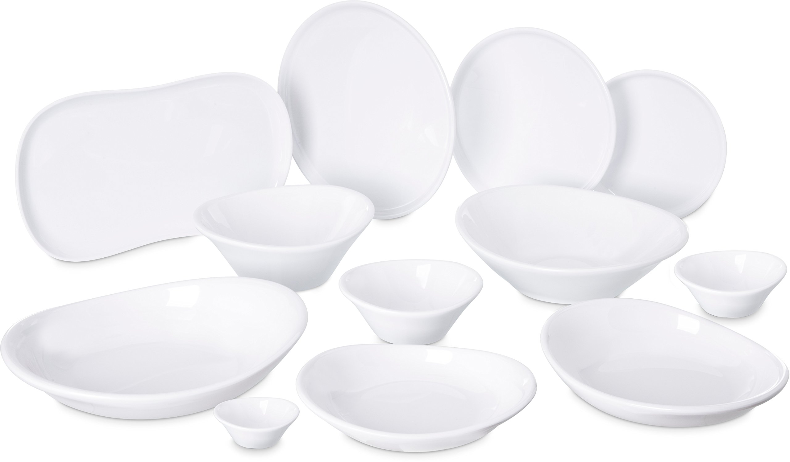 Carlisle FoodService Products Stadia Reusable Plastic Plate Appetizer Plate for Home and Restaurant, Melamine, 7.25 Inches, White