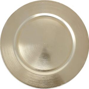 ms lovely metallic foil charger plates - set of 6 - made of thick plastic - gold