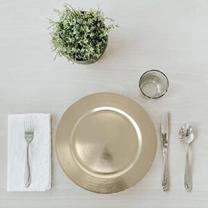 Ms Lovely Metallic Foil Charger Plates - Set of 6 - Made of Thick Plastic - Gold