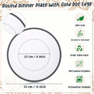 24 Pack Clear Charger Plates Bulk 13 Inch Plastic Round Dinner Plate with Black Edge Acrylic Dinner Charger Decorative Plates for Party Banquet Wedding Family Events Dinner Table Decoration