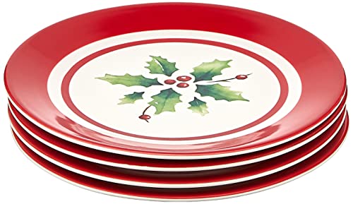 Lenox 890771 Holiday Handpaint Stripe 4-Piece Dessert Plate Set